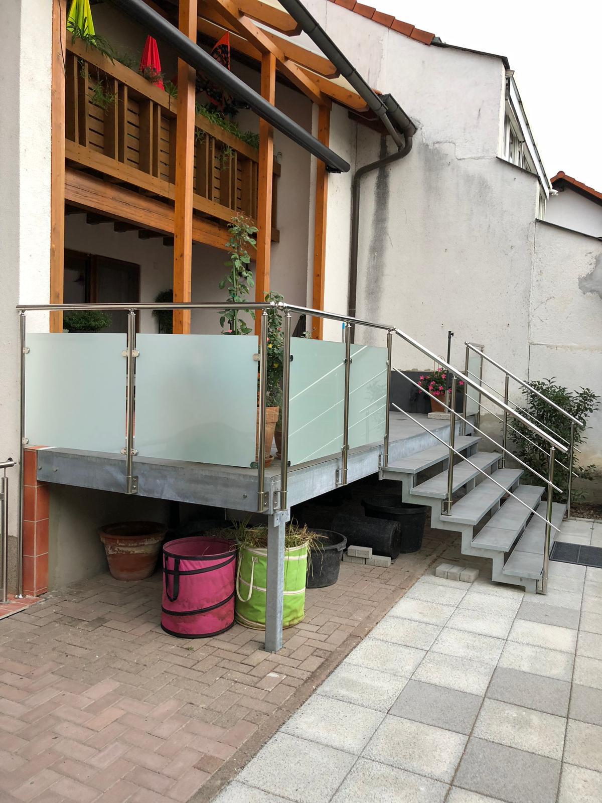 Edelstahlgeländer Balkongeländer,VSG-Milchglas ,Balkongeländer, | eBay.de