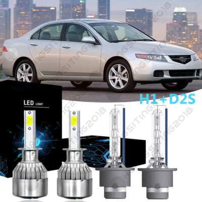 4PC H1 D2S 100W LED Headlight Bulb High Low Beam For 2004-2005 Acura ...