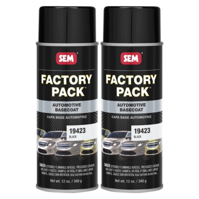 SEM 19423 Factory Pack GM WA8555 Black Automotive Basecoat 12 oz (2 ...