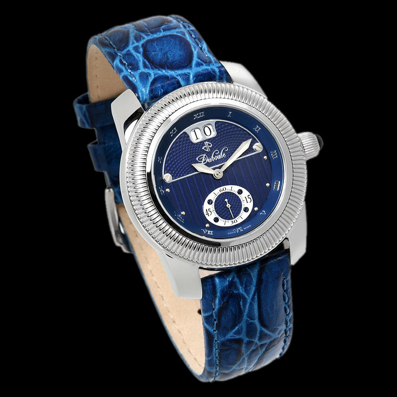 DUBOULE SUSSEX MENS AUTOMATIC WATCH NEW BLUE LEATHER FREE USA SH | eBay