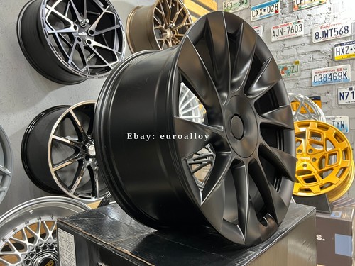 4 x 20 Inch 5x114.3 Turbine Style Matt Black Wheels: Tesla Model Y Rims ...