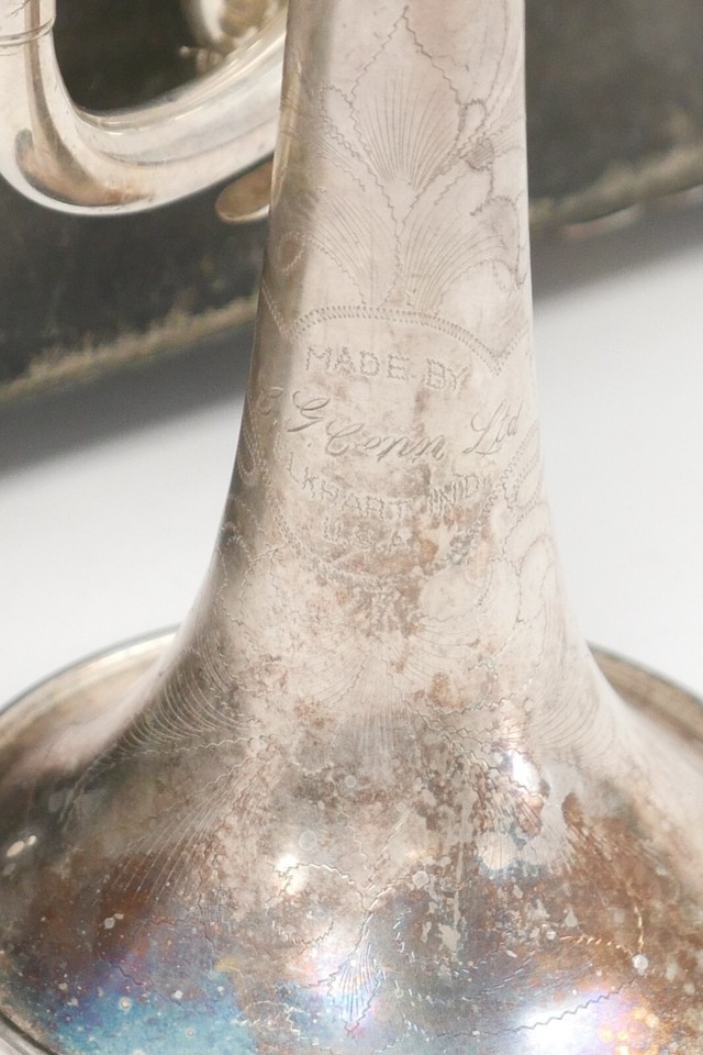 Vintage Antique 1928 CG Conn 80 A Cornet Trumpet Horn Silver Original ...