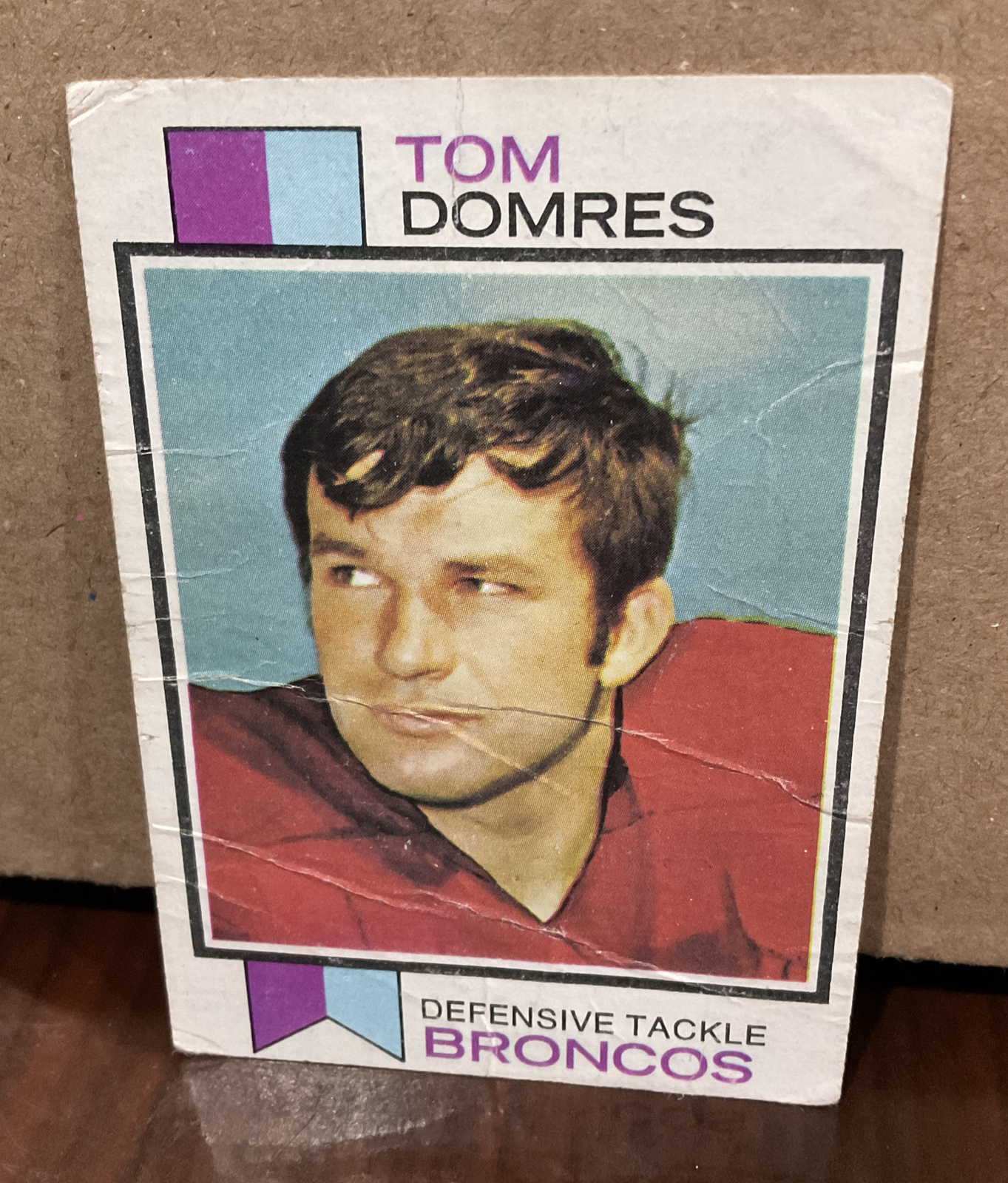 TOM DOMRES 1973 TOPPS FOOTBALL CARD #386 - DENVER BRONCOS (CREASED) | eBay