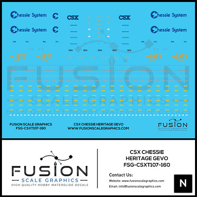 N Scale CSX 1973 Chessie System Heritage ES44AH Locomotive Decal Set | eBay