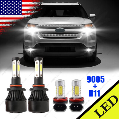 For Ford Explorer 2011-2015 Combo 4Side LED Headlights + Fog Light ...
