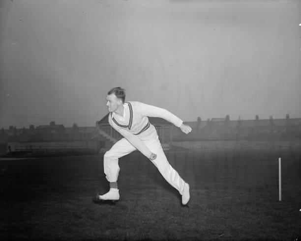 English Fast Bowler For Northamptonshire Frank Tyson 2 Cricket 1953 Old ...