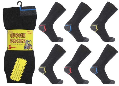9 pairs mens socks work sock heavy duty Extra thick sock reinforced ...