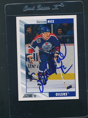 1992/93 Score #545 Steven Rice Oilers Signed Auto *D4326 | eBay