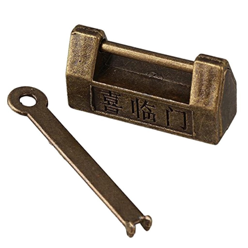 Chinese Carved Sign Padlock Lock with Key | eBay UK