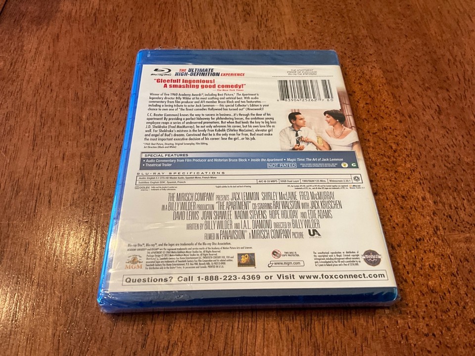 The Apartment Collector's Edition [1960 Blu-ray] Jack Lemmon, Shirley MacLaine 883904252627| eBay
