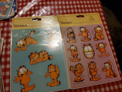 Vintage 1980's Gibson Stickers Sheets - GARFIELD 2 Sheets Each Design ...