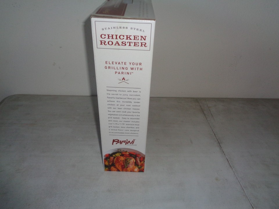 PARINI Stainless Steel Grill Masters Collection Chicken Roaster, NEW in ...