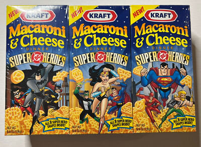 1998 KRAFT MACARONI & CHEESE DC SUPER HEROES UNOPENED 6 PACK SEALED w ...