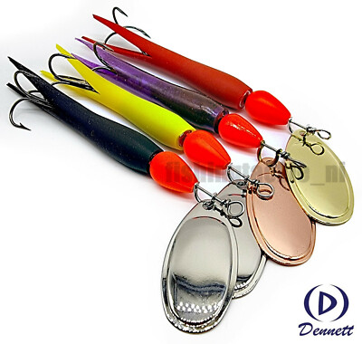 Dennett Flying C Spinning Salmon Lures w/ VMC Treble Hooks Spinners | eBay