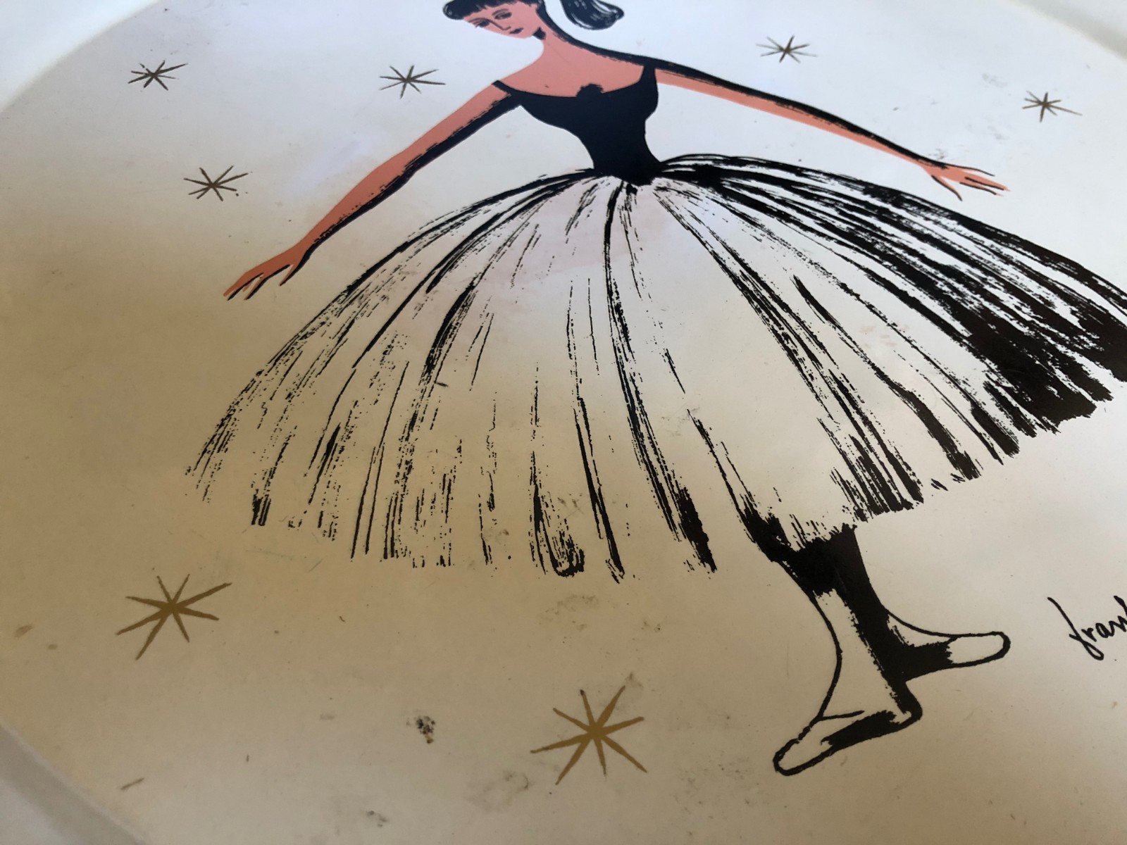 ARTIST FRANK NEAL PAINTING METAL RARE COLLECTIBLE TRAY VINTAGE ...