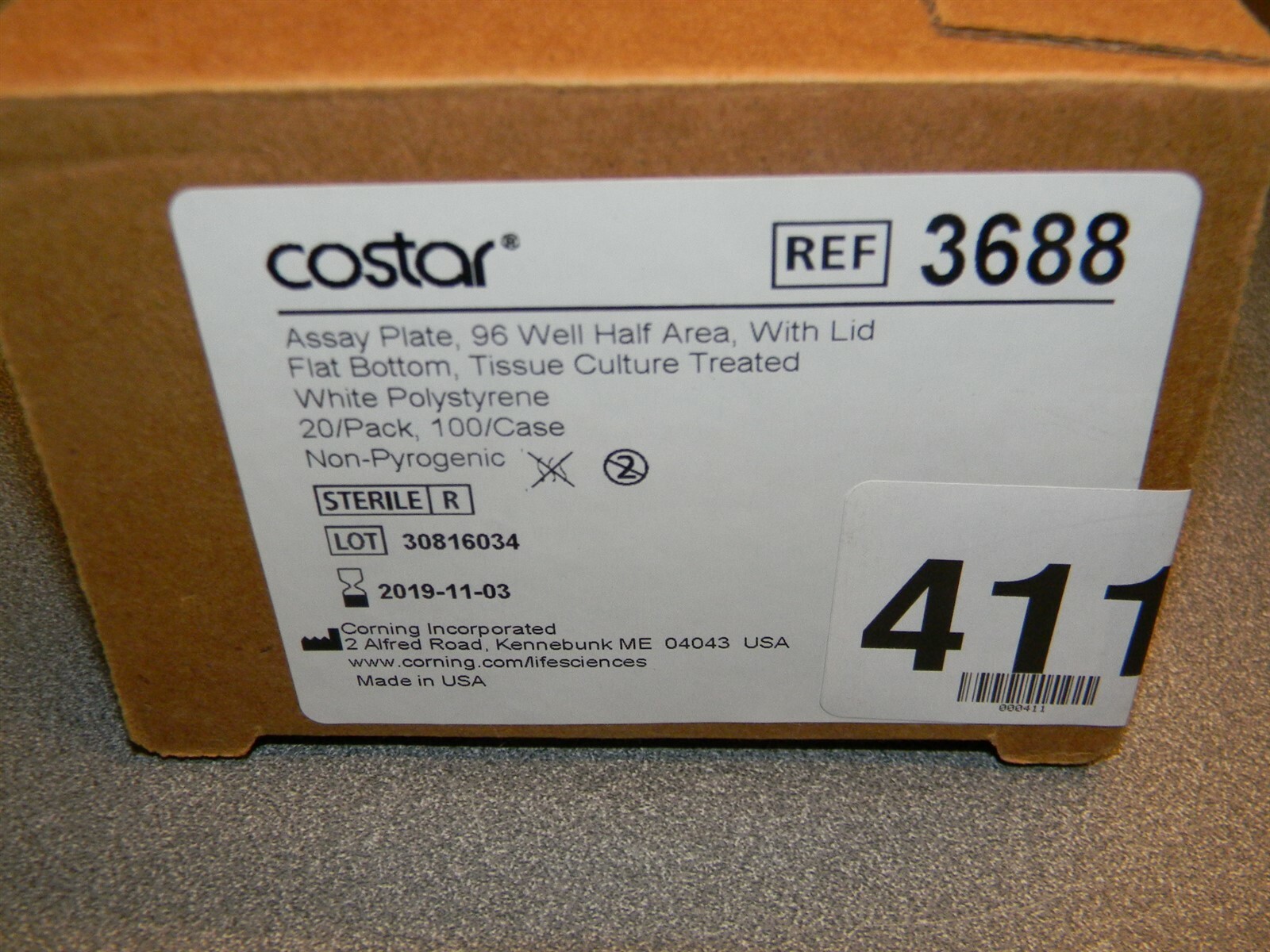 Costar 3688 Assay Plate 96 Well Half Area With Lid Flat Bottom Pack of ...