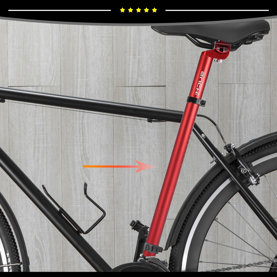 Universal Bicycle Seat Post Aluminum Alloy Adjustable Seatpost w/ Clamp ...