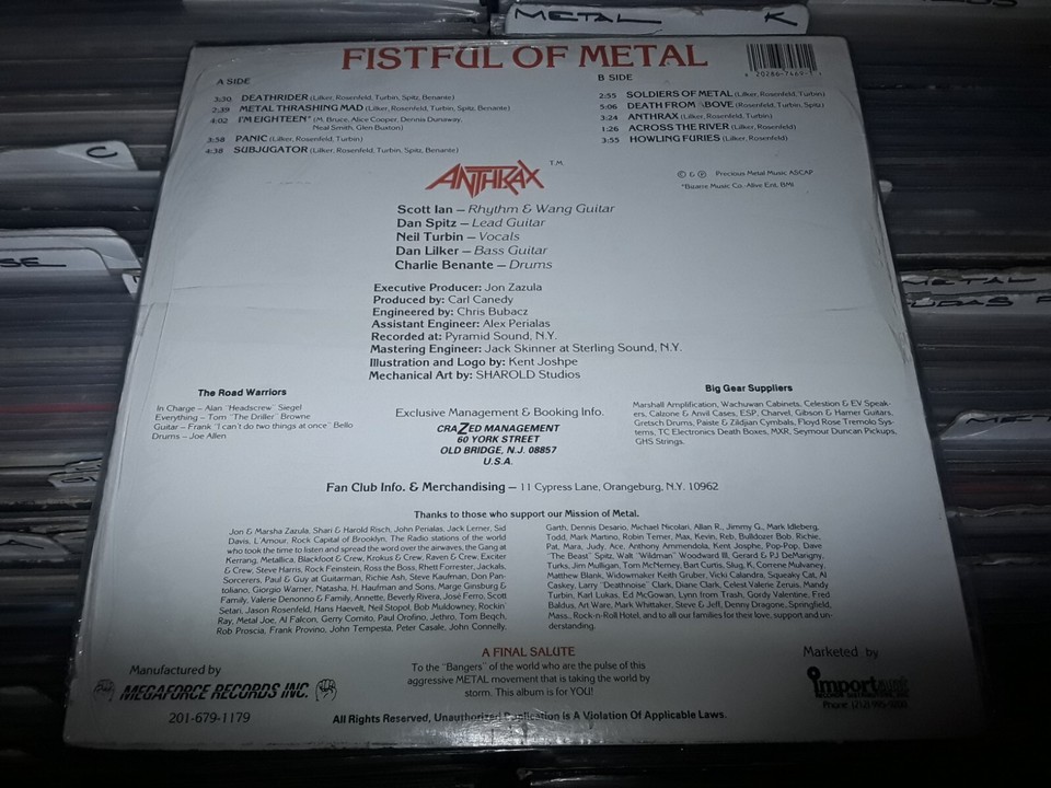 ANTHRAX FISTFUL OF METAL LP MEGAFORCE 1984 1ST PRESS STILL SEALED THRASH METAL | eBay