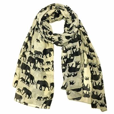 Wrapables Elephant Print Scarf Wrap, Beige | eBay