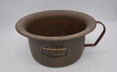 Vintage Central Pacific RR Railroad Chamber Pot Train Toilet slop jar ...