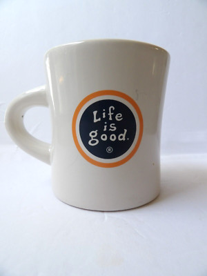 Life is Good Orange Blue- Do What You Like.... Ceramic Diner Style Mug ...