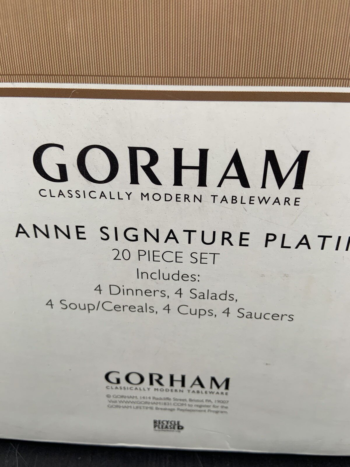 Gorham 1831 Lady Anne Signature Platinum Classically Modern Tableware ...
