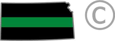 4" Kansas KS State Thin Green Line Military Ranger Federal Agent Decal ...