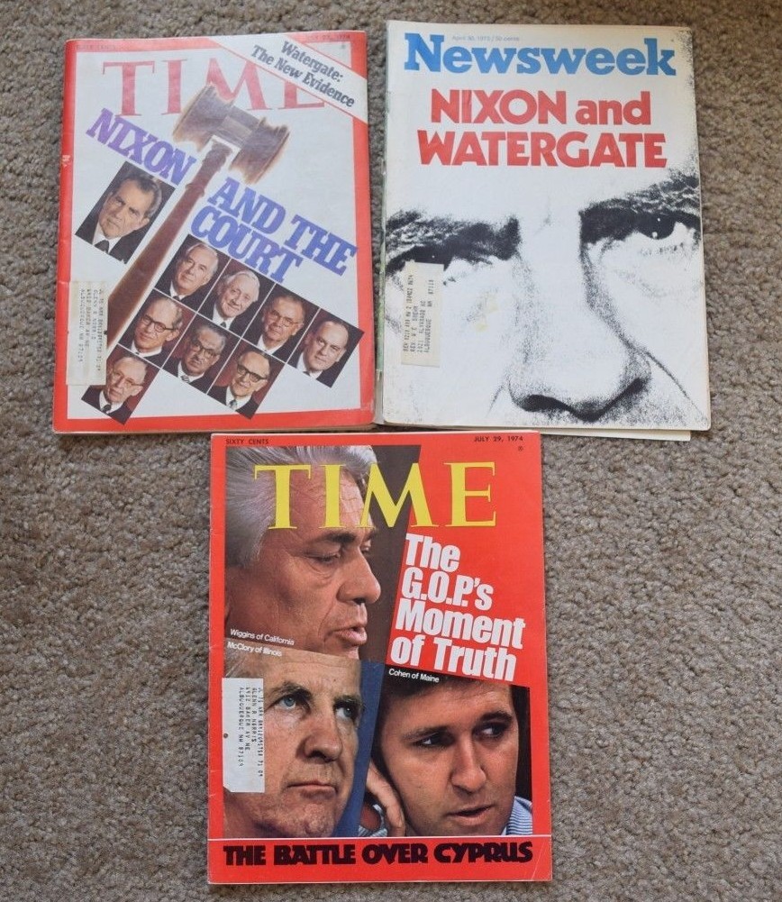 3 vintage Time / Newsweek Magazines - Richard Nixon - Watergate - 1974 ...
