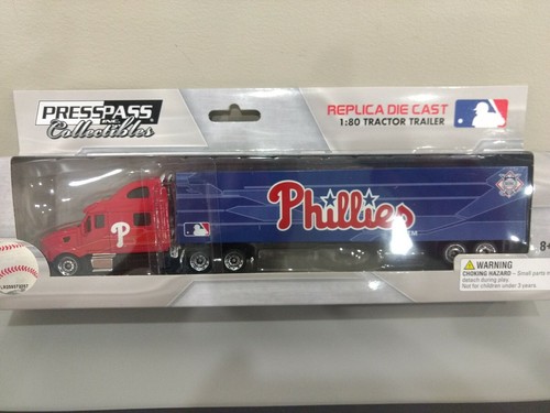 PHILADELPHIA PHILLIES TRACTOR TRAILER SEMI REPLICA DIE CAST TRUCK 1:80 ...