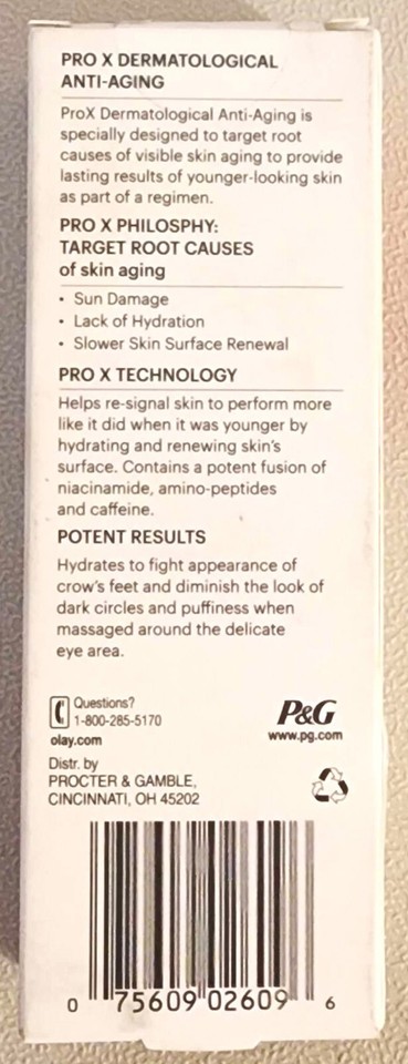 ProX By Olay Dermatological Anti-Aging Eye Restoration Cream 0.5 oz ...