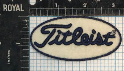 VINTAGE TITLEIST GOLF SPORTING GOODS ADVERTISING 3.25" EMBROIDERED IRON ...