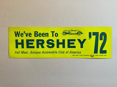 Vintage 1972 Hershey PA Auto Swap Meet Bumper Sticker | eBay