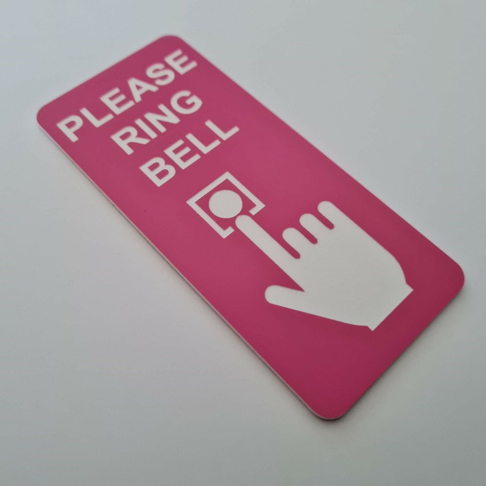 Please Ring Bell Sign Plaque Door Doorbell Buzzer Push Button Intercom ...