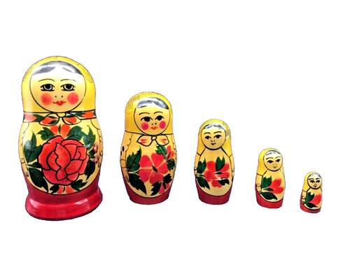 Matryoshka Russia Nesting Dolls Set of 5 Marked On Bottom Vintage | eBay