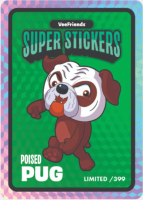 2025 Vee Friends Super Stickers PSA Magazine Green Parallel Poised Pug ...