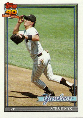 Steve Sax 1991 Topps #290 New York Yankees MLB Card- Free Shipping | eBay