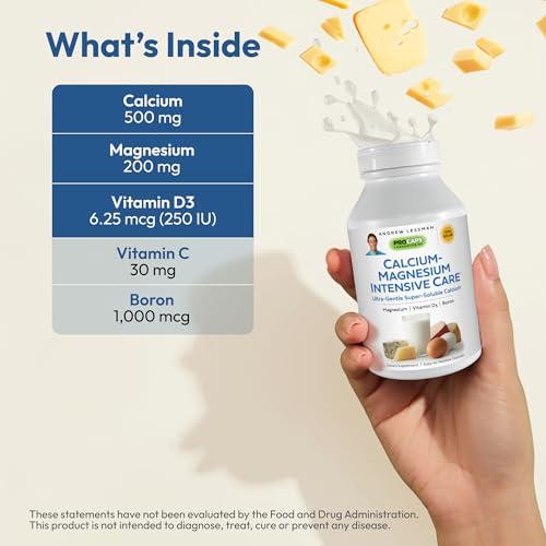 ANDREW LESSMAN Calcium Magnesium Intensive Care 60 Capsules - Bone and ...