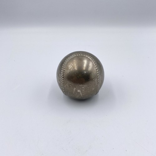 Vintage Chrome Plated Figural Baseball Paperweight Made In Japan 2.5” 6 ...