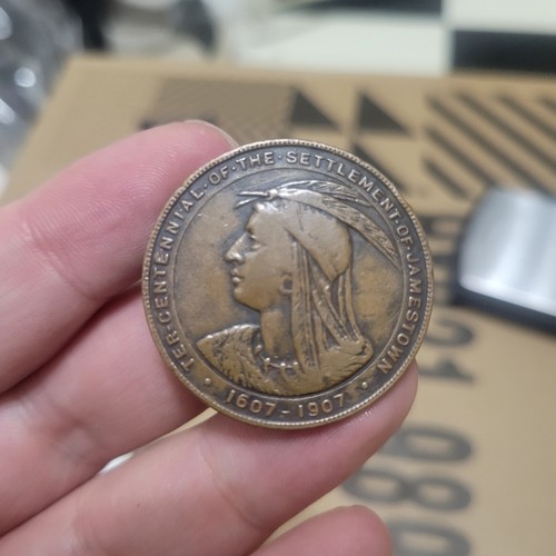1907 TER-CENTENNIAL OF THE SETTLEMEN OF JAMESTOWN COIN | eBay