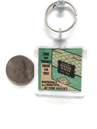 Repurposed Vintage Matchbook Cover Diamond Dinner Plates Keychain | eBay