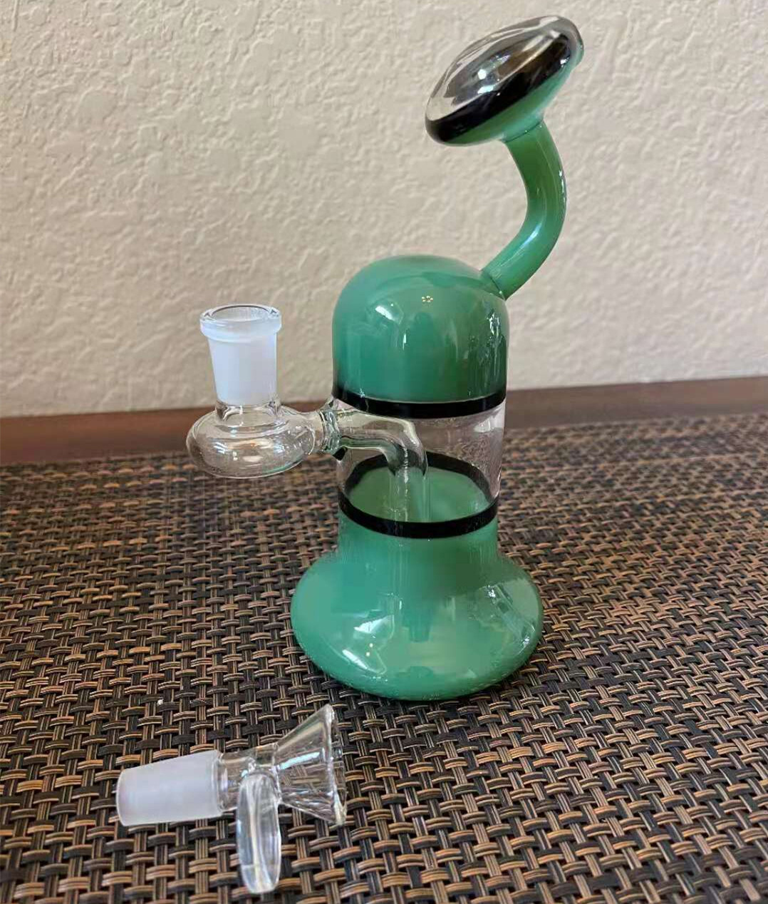 6.5in Creamy Green UFO Handful Bubbler Hookah Water Pipe Bong Glass ...