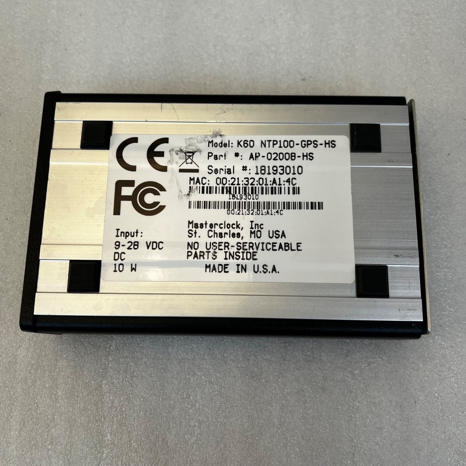 Masterclock NTP100-GPS-HS | High-Stability OCXO GPS NTP Time Server | Rackmount | eBay