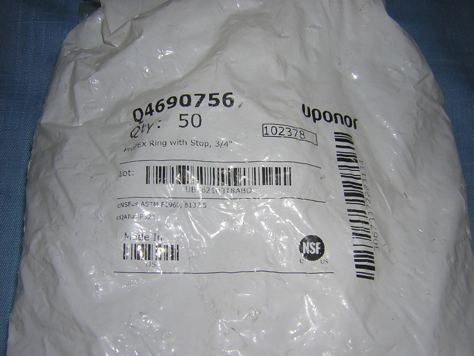 Uponor ProPEX Ring with Stop Three Quarter Inch - Pack of 50 Q4690756 ...