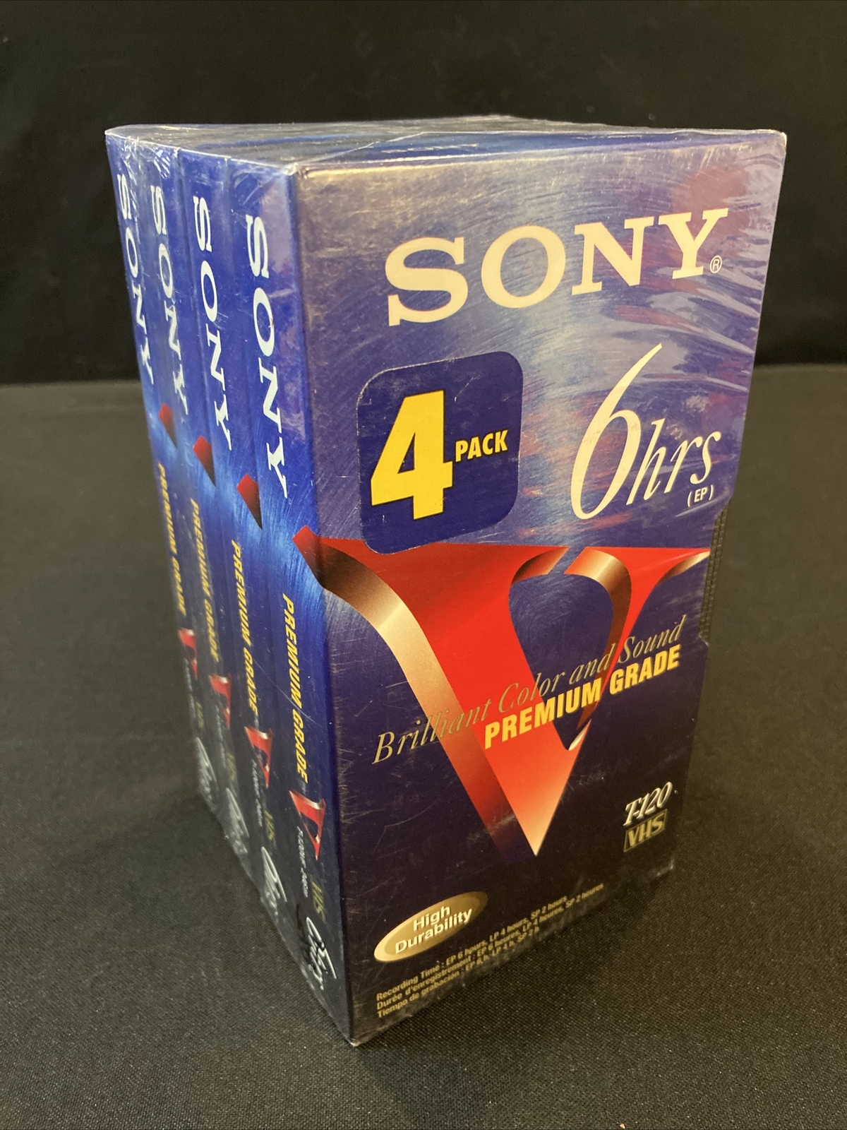 SONY 6 hrs blank vhs tapes premium grade T-120 4 PACK NEW NOS | eBay