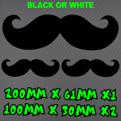 Mustache X3 Sticker Car Decal Window Moustache 4x4 Ute Funny Meme ...