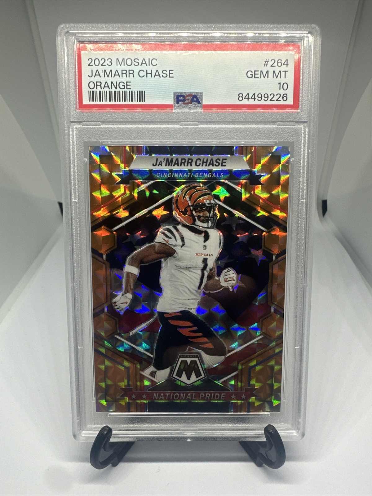 2023 Mosaic Jamarr Chase Orange /199 National Pride PSA 10 #264 Bengals ...
