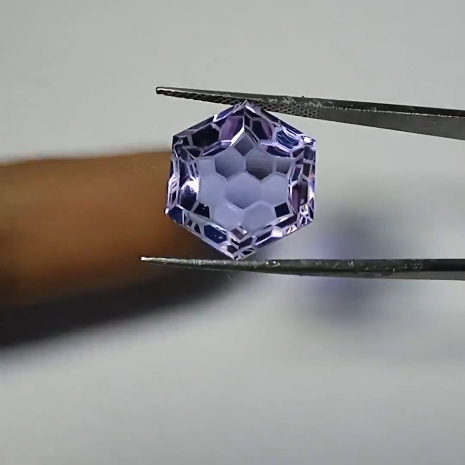 Natural Amethyst Hexagon Shape 12X12X6.60MM Unique Cut Gem Pixel Cut ...