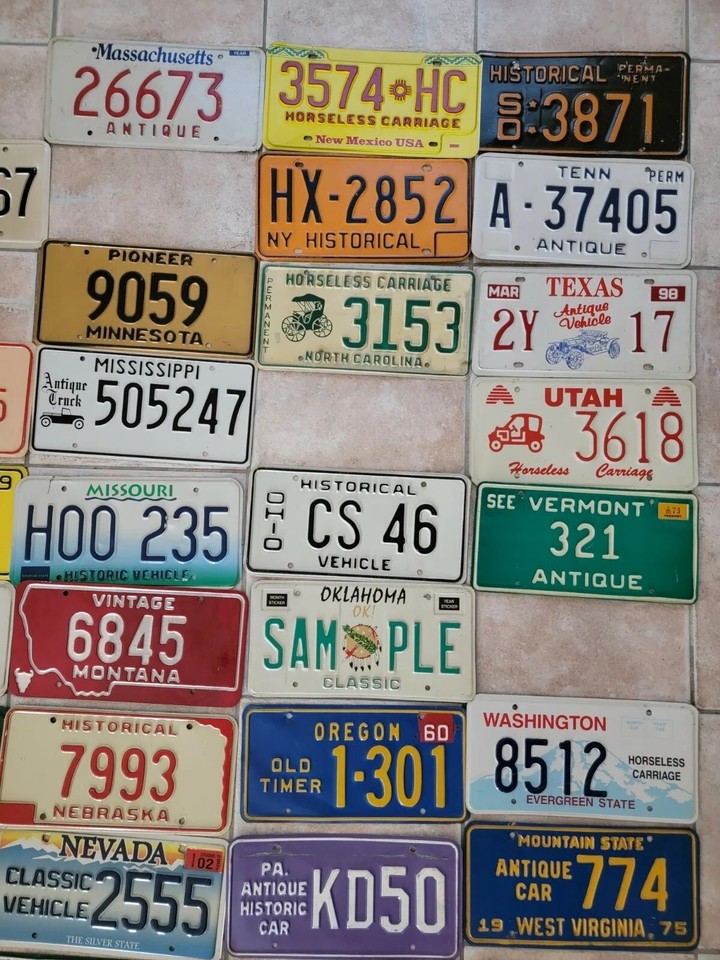 1998 40 State Historic Classic Antique Car License Plate Horseless ...