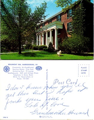 Beaumont Inn Columned Entrance Harrodsburg Kentucky KY Postcard | eBay