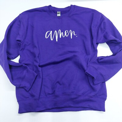 NWOT Amen Embroidered Purple Crewneck Sweaters SizeM-2XL Available | eBay